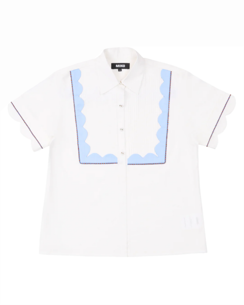 Double Scallop White Shirt – Miko